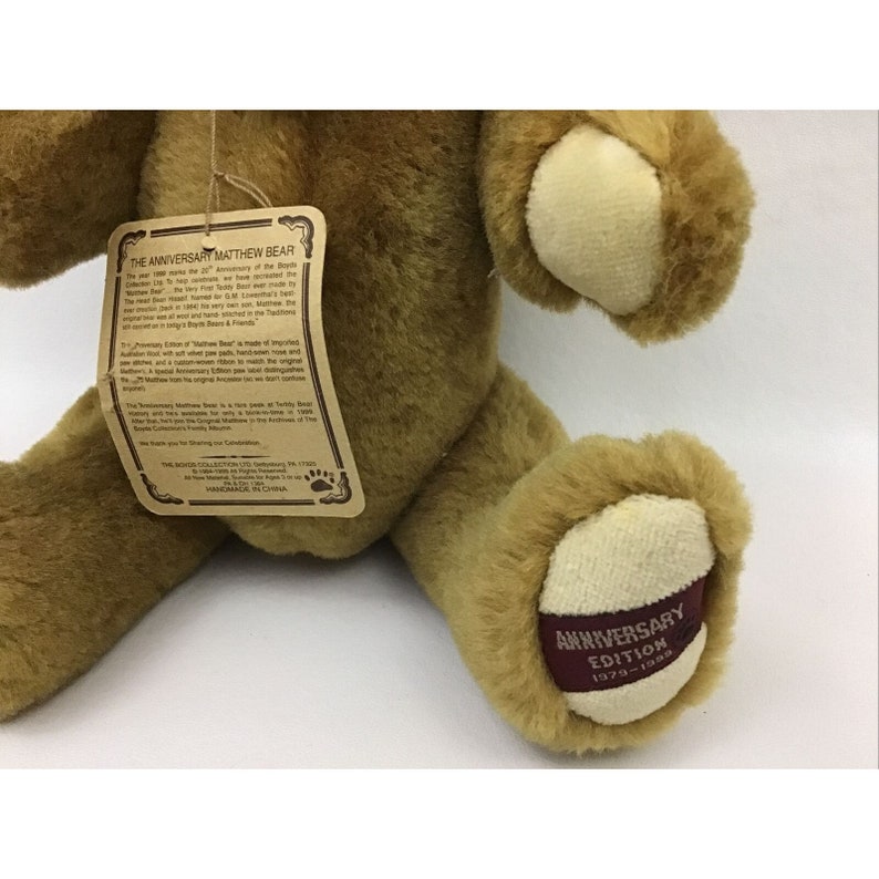 Boyds Plush Bear Matthew Bear Limited Edition 20th Anniversary 1979 ...