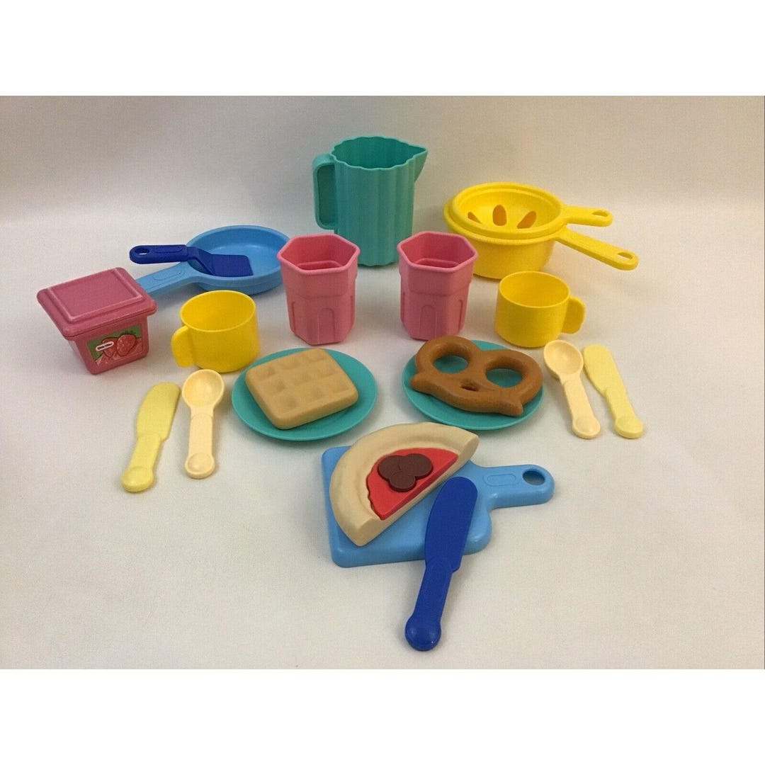 Little Tikes Pretend Play Food Dishes Pitcher Pans Cups Plates Food ...