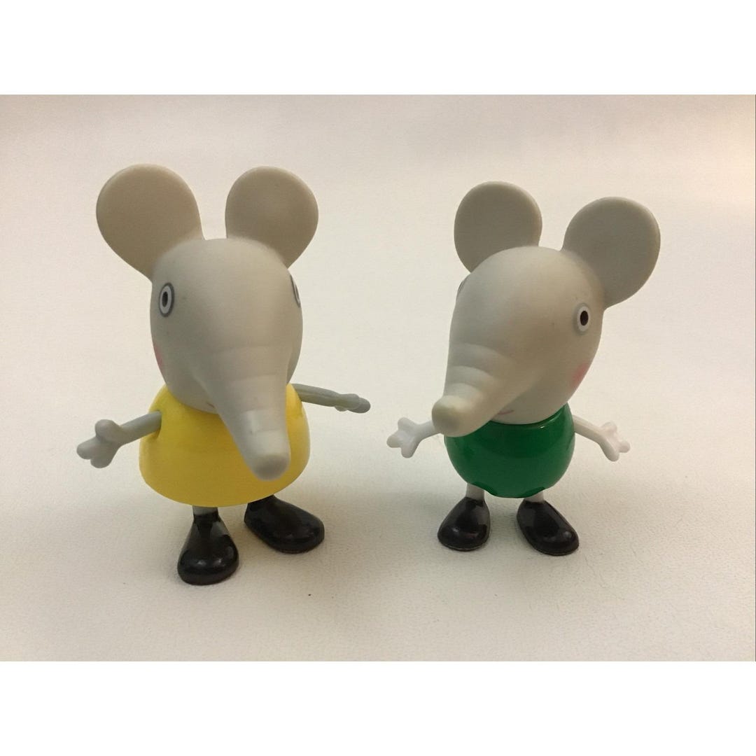 Peppa Pig Emily Sister and Edmond Brother Elephant Figures 2pcset ...