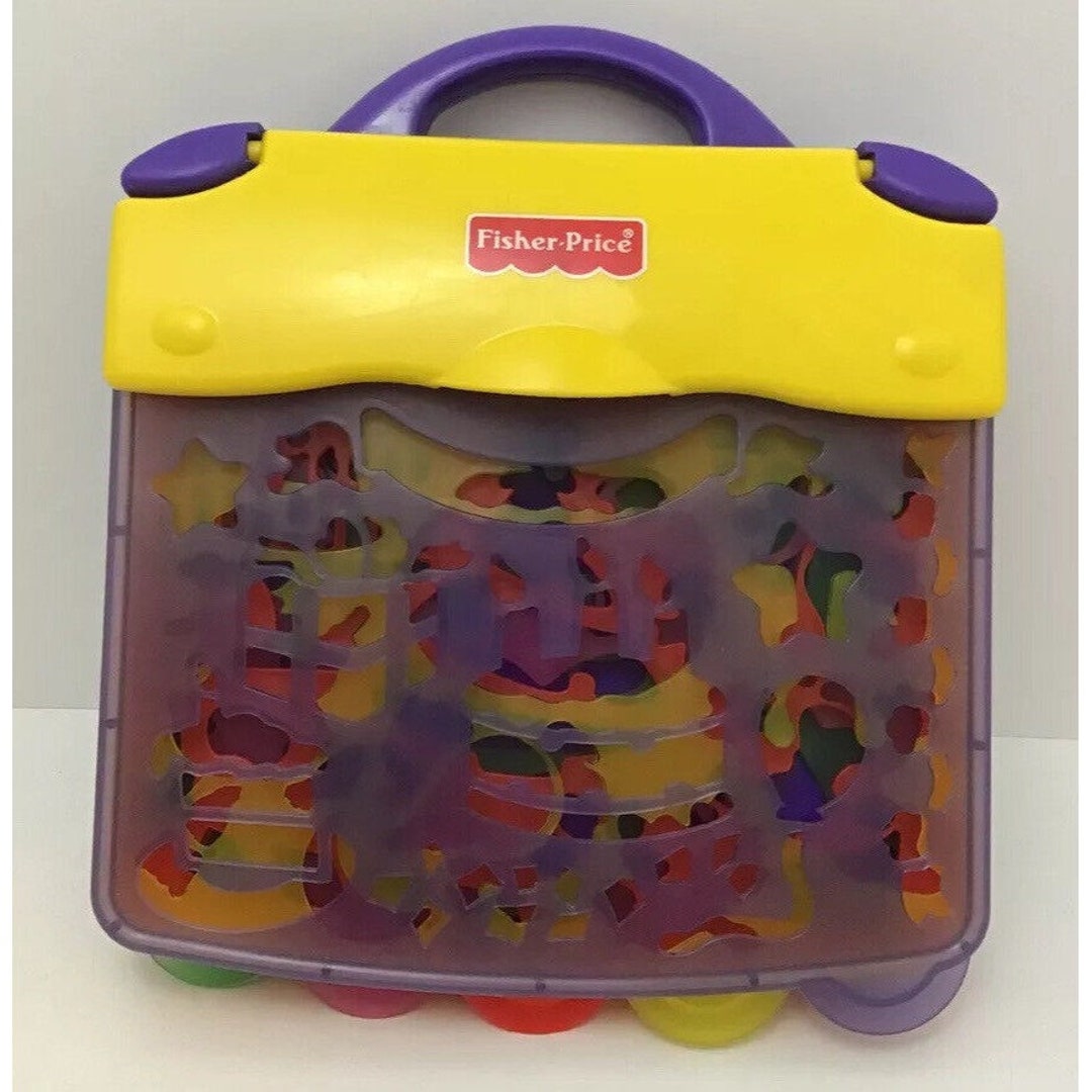 Fisher Price Stencil Book Holiday Fun Art Drawing Caddy 1995 - Etsy