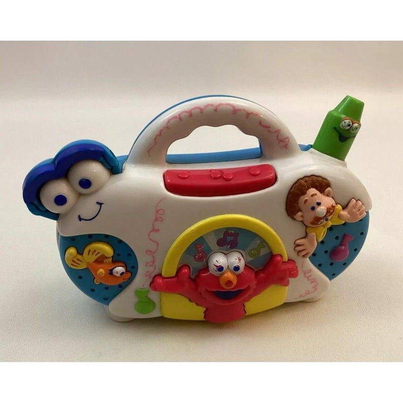 Sesame Street Rock With Elmo Radio Boom Box Toy Elmo's World Vintage ...