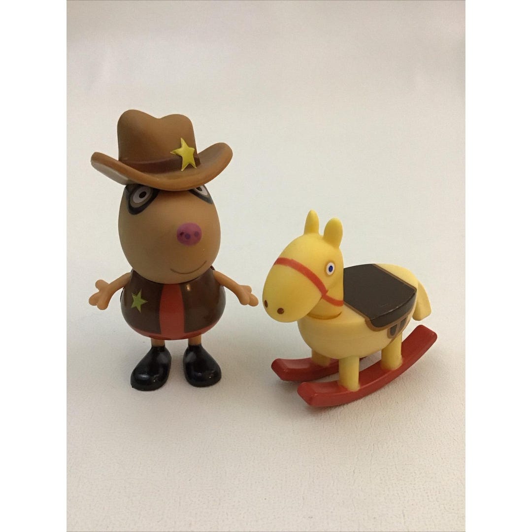Peppa Pig Cowboy Pedros Western Adventures Figure and Rocking Horse 2pc ...