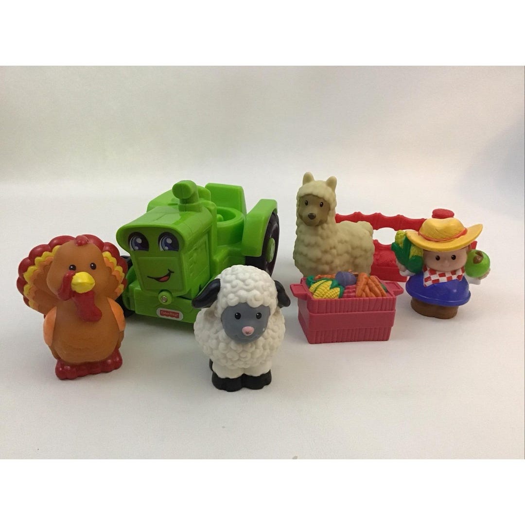 Fisher Price Little People Farm Fall Harvest Tractor Animals Turkey ...