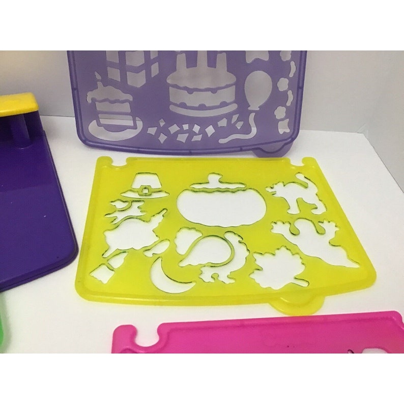 Fisher Price Stencil Book Holiday Fun Art Drawing Caddy 1995 - Etsy