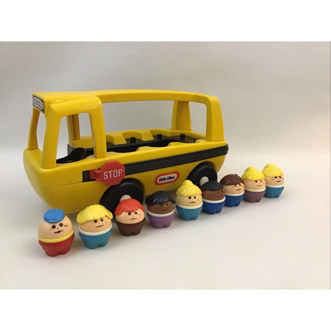 Little Tikes Toddle Tots School Bus Figures Push Along Vehicle Vintage ...