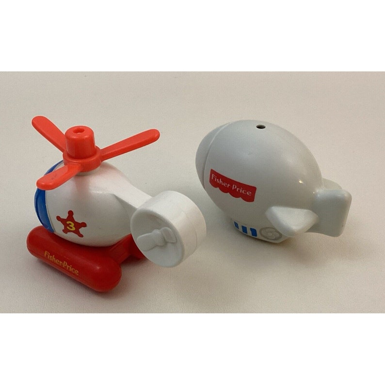 Fisher Price Flip Track Rail Road Blimp White and #3 Helicopter - Etsy