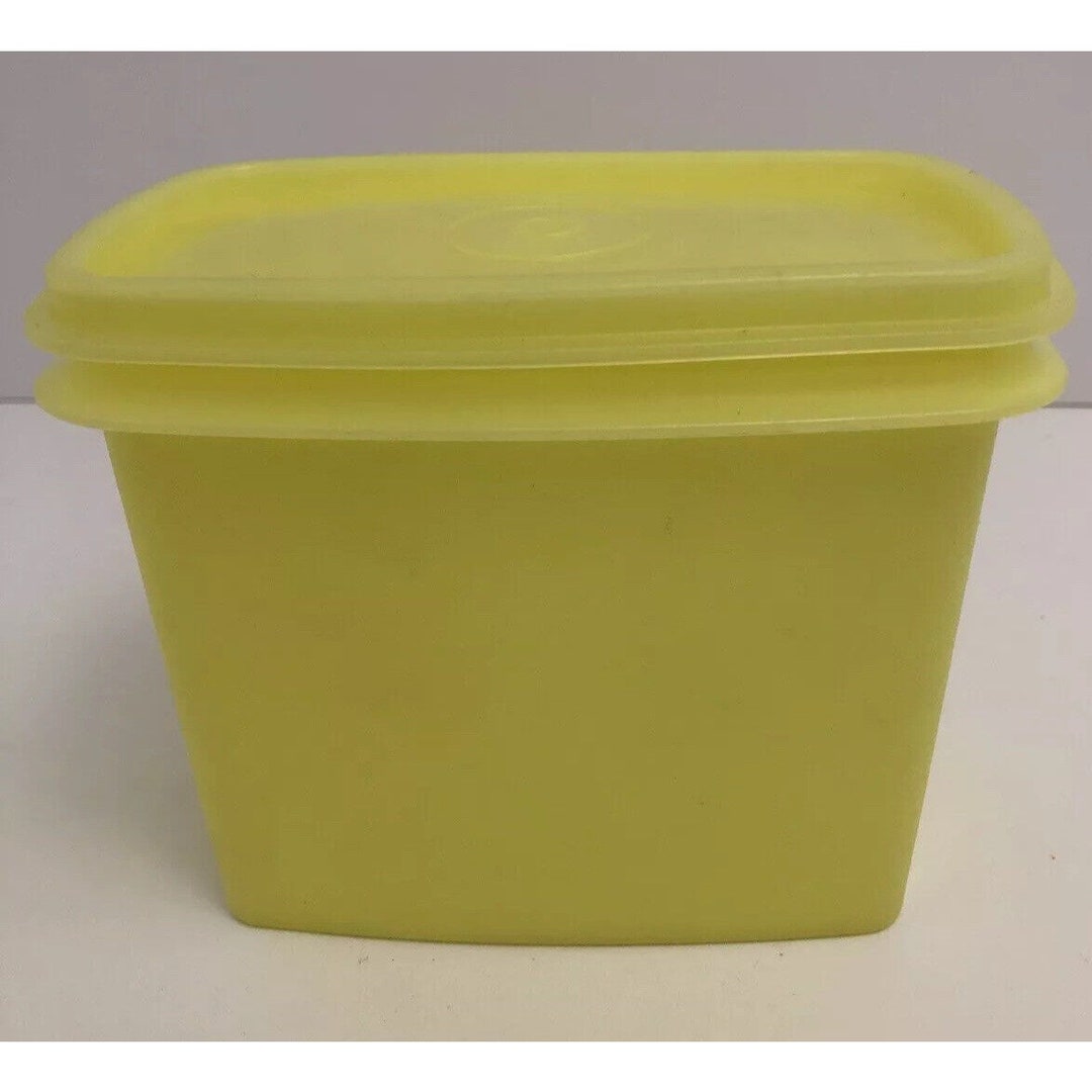 Tupperware Stackable Shelf Saver Container 1243 With #1244 Lid Yellow ...