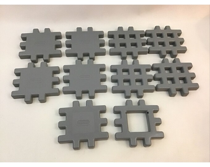 Little Tikes Wee Waffle Blocks Castle Replacement Blocks Gray 10 Pieces ...