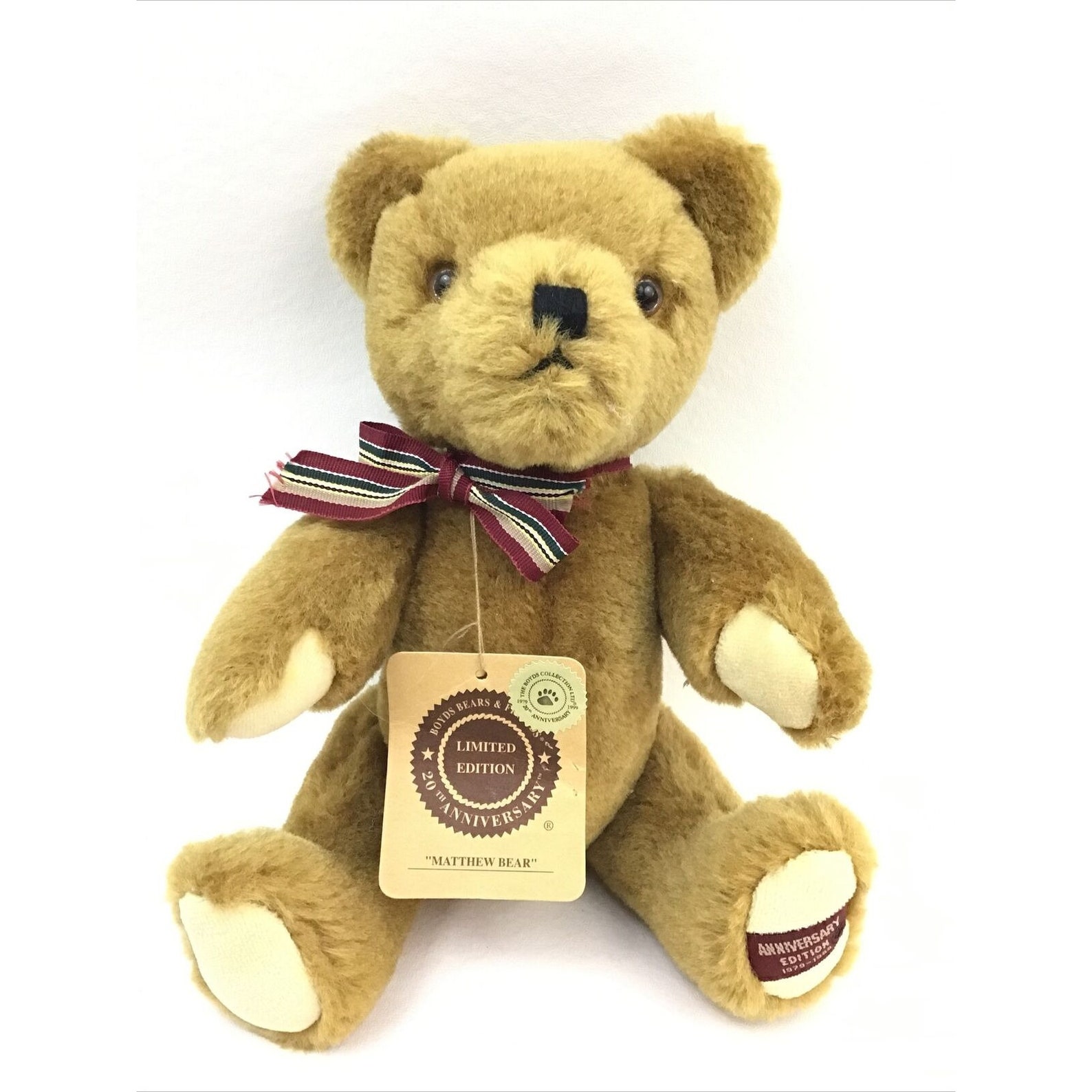 Boyds Plush Bear Matthew Bear Limited Edition 20th Anniversary 1979 ...