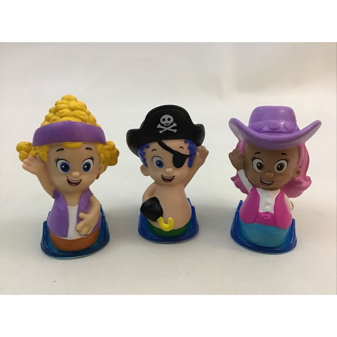 Bubble Guppies Fisher Price Pirate Gil Cowgirl Molly Deema Lot Rolling ...