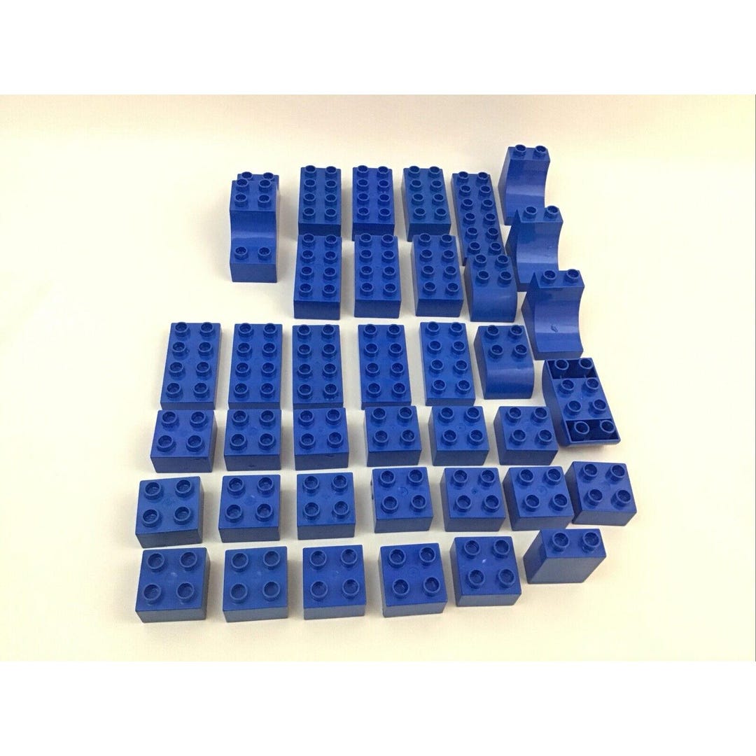 Lego Duplo Blue Basic Blocks Replacement Pieces Lot of 38 Different ...