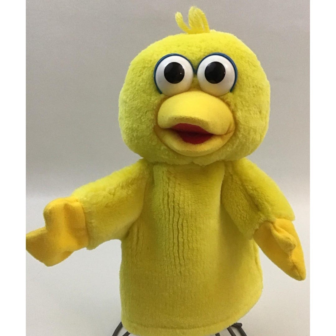 Sesame Street Big Bird Hand Puppet TYCO 1996 Big Plastic Eyes Tush Tag ...