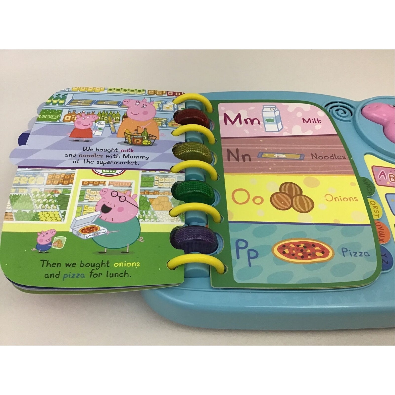 Peppa Pig Learn and Discover Book Vtech 14 Interactive Pages Read Music ...