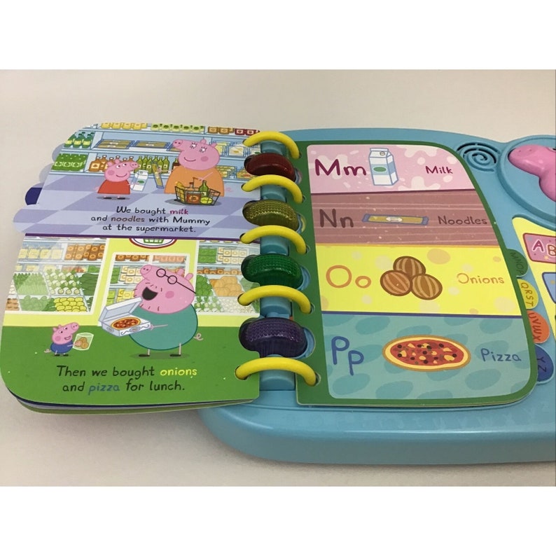 Peppa Pig Learn and Discover Book Vtech 14 Interactive Pages Read Music ...