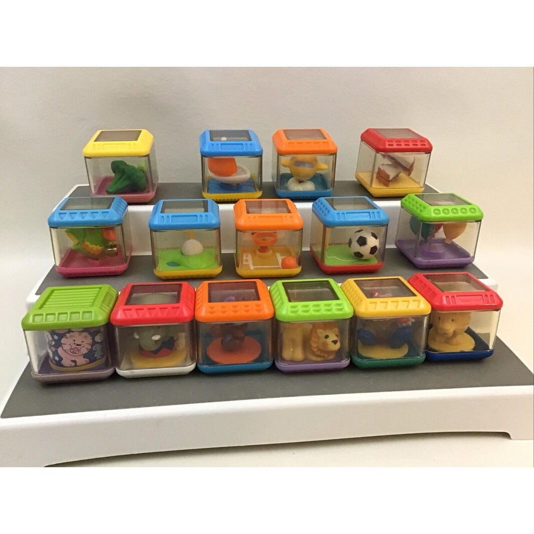 Fisher Price Peek A Boo Blocks Sensory Set Lot of 15 Circus Sports ...