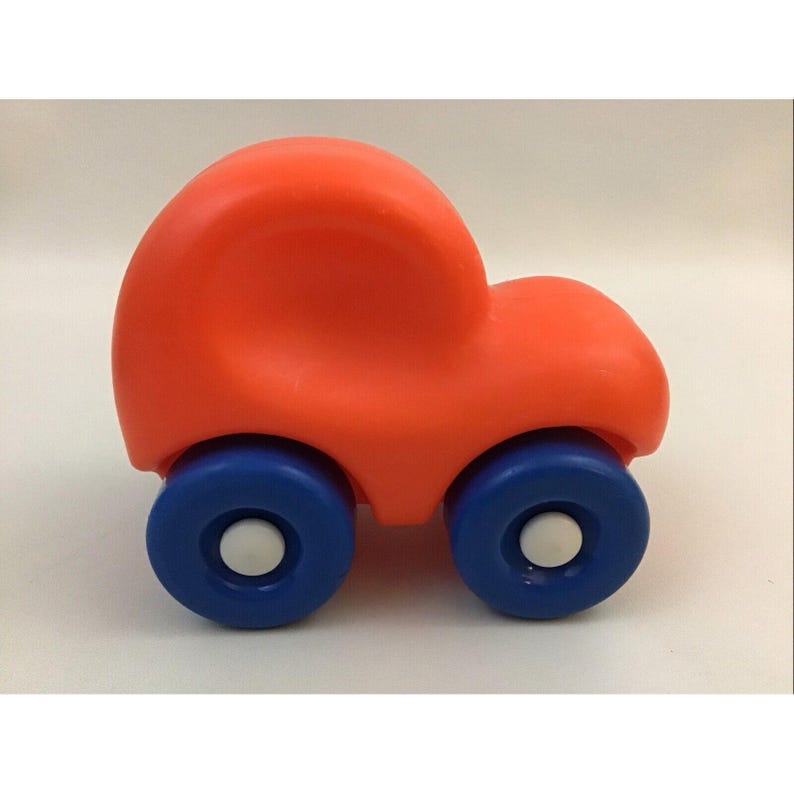 Little Tikes My First Wheels Orange Chunky Vintage Toy Car Vehicle Blue ...