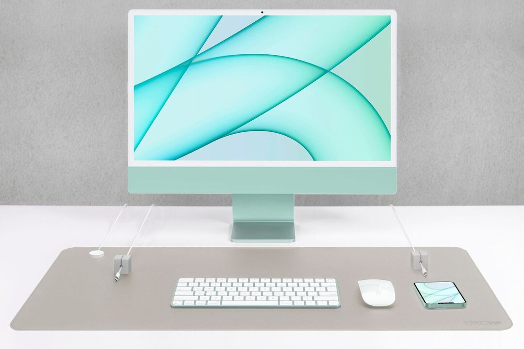 Magnetic PU Leather Desk Mat Pro: Cable Organizer and Desk Pad - Etsy