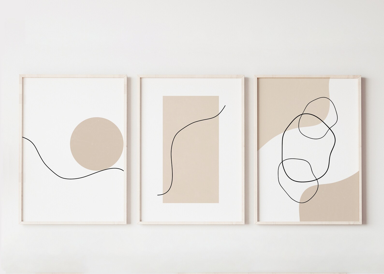 SET OF 3 Minimalist Wall Art Prints Abstract Printable Art - Etsy