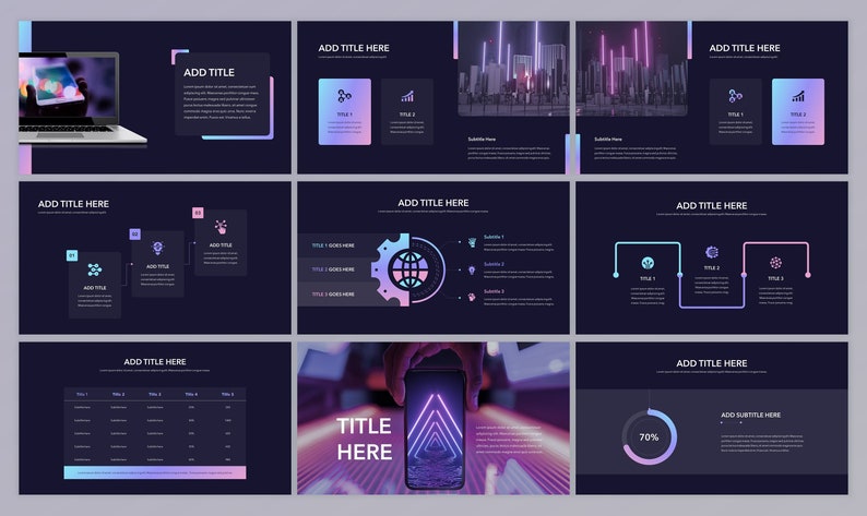 Futuristic Business Powerpoint Presentation Template, Dark Mode ...