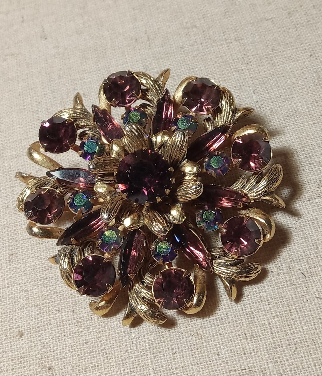 Gorgeous Rare Vintage Selro Selini 50s Pin Brooch AB Aurora Borealis ...
