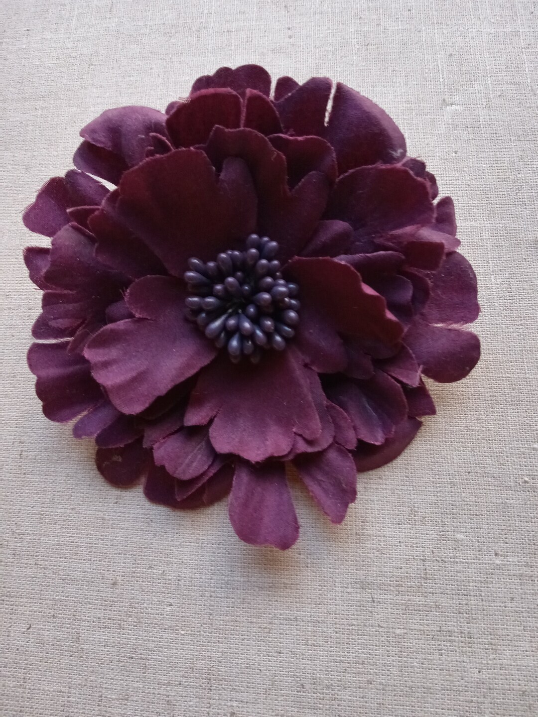 Lovely Plum Color Fabric Millinery Flower With a Clip - Etsy
