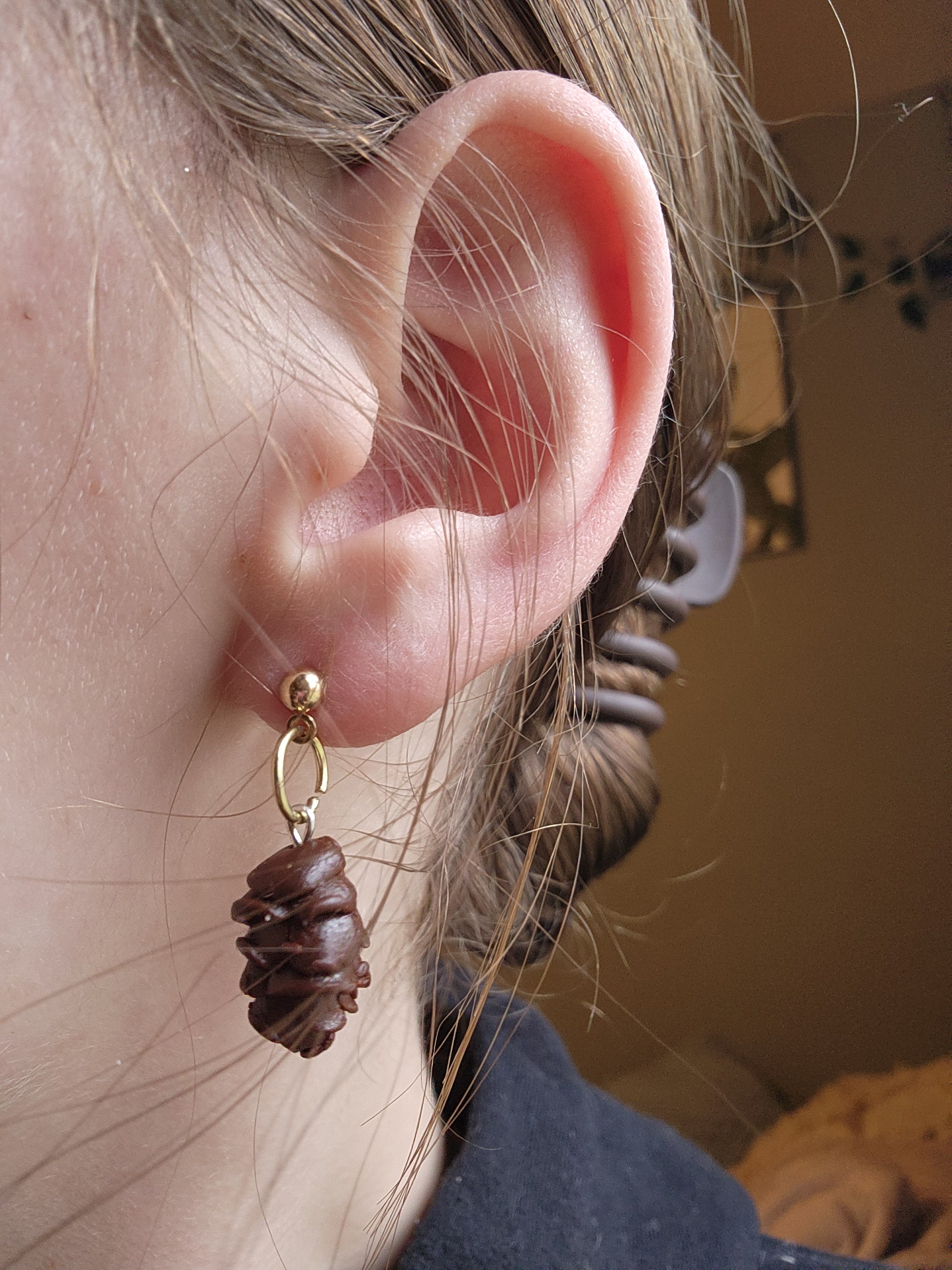 Simple Pinecone Drop and Dangle Earrings, Cute and Elegant - Etsy