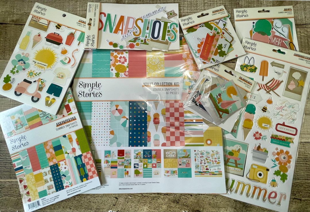 Simple Stories ~ Summer Snapshots ~ Large Collection - Etsy