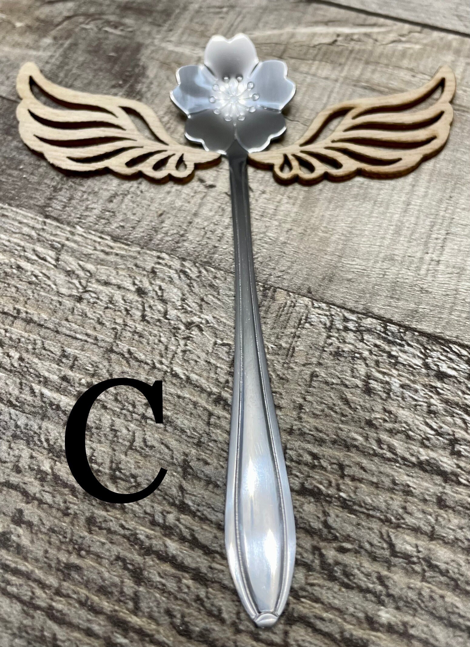 Flying Spoon Kit Wood Angel Wings & 5 Decorative Spoon Decorative ...