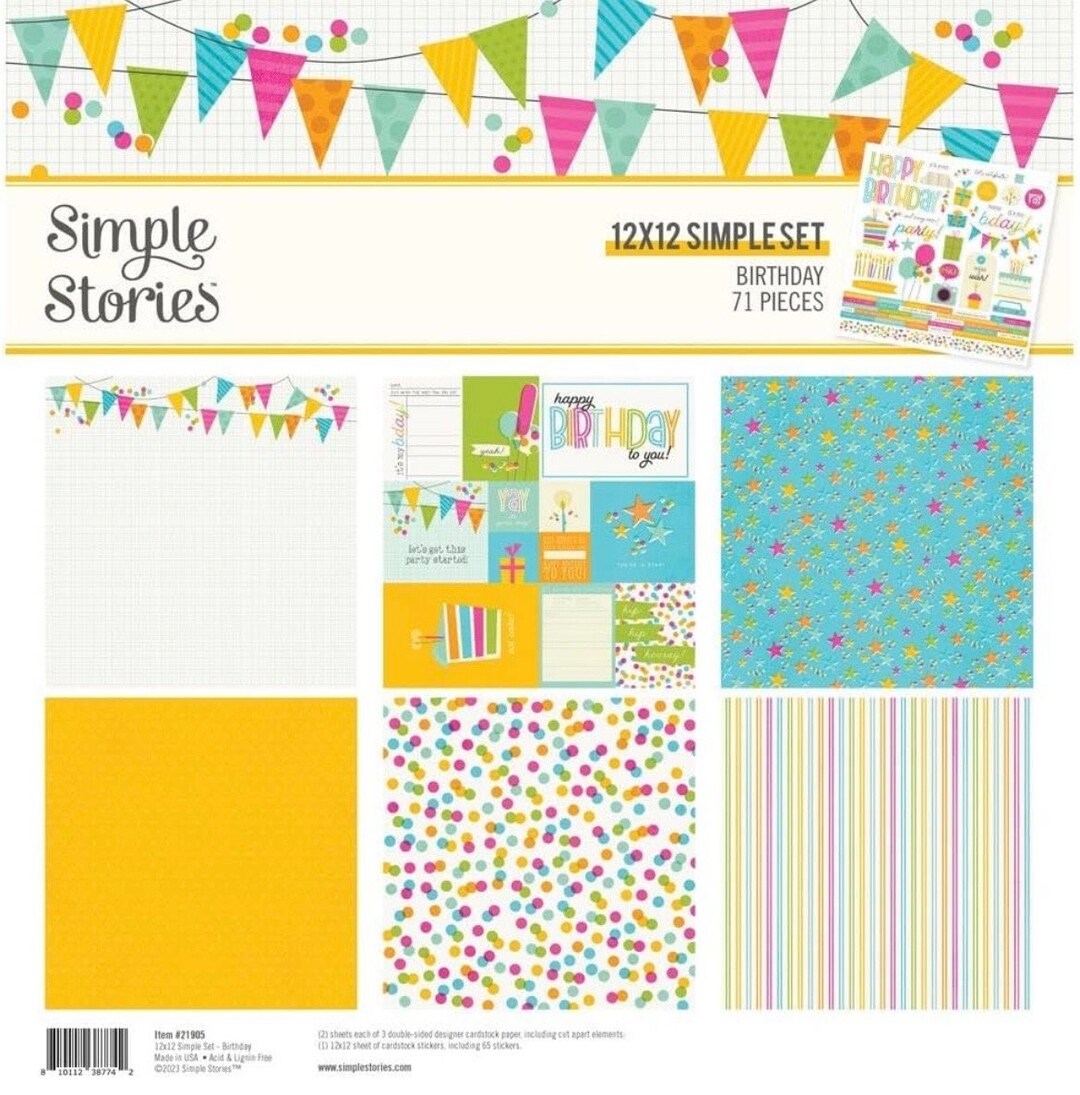 Simple Stories 12x12 Birthday Collection Kit - Etsy