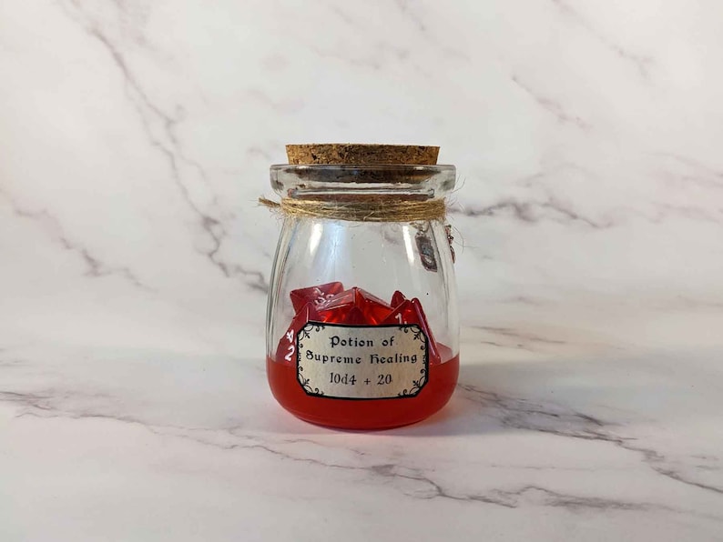 Potion of Supreme Healing Potion Bottle Craft Resin Potions With Dice ...
