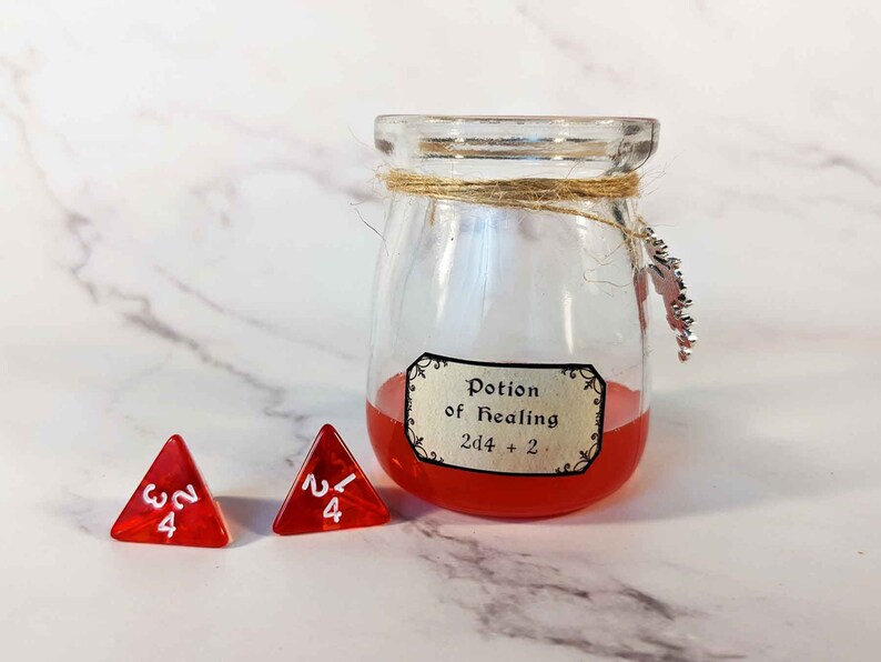 Potion of Healing Dice Potion Shaker Tabletop Games D4 Dice Craft Resin ...