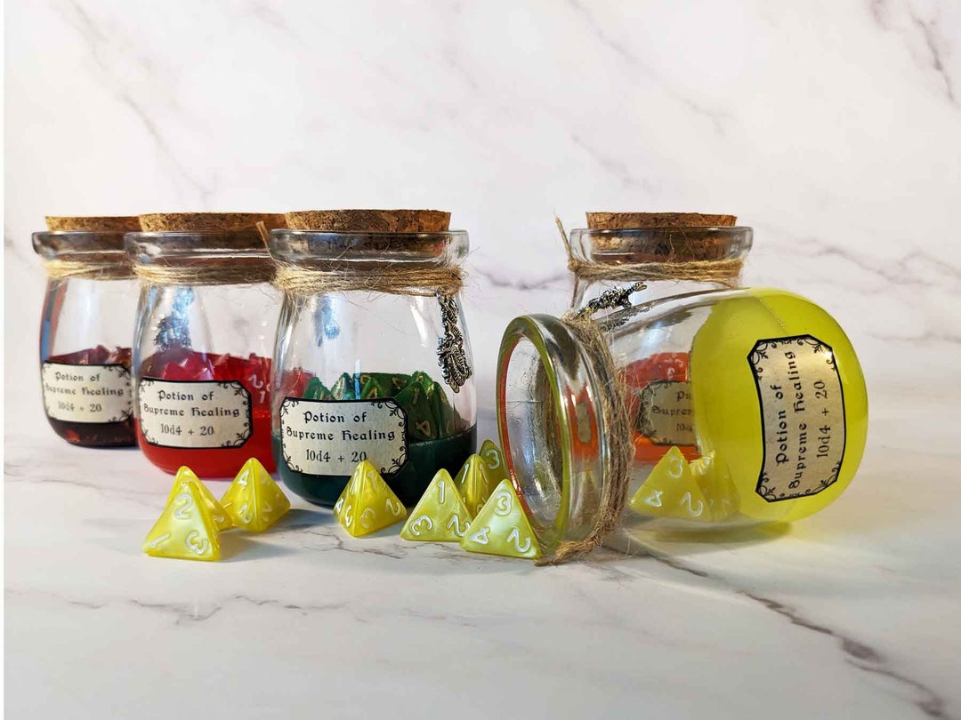 Potion of Supreme Healing Potion Bottle | Craft Resin Potions With Dice ...