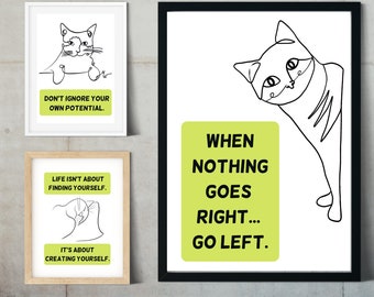 Mindset Cat Poster - Etsy