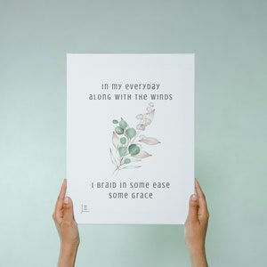 Maiden Braid Original Haiku Poem Wall Art Minimalist Home - Etsy