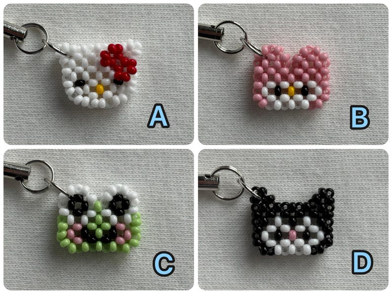 Handmade Beaded Kawaii Charm – Cute Phone Accessory or Keychain - Etsy