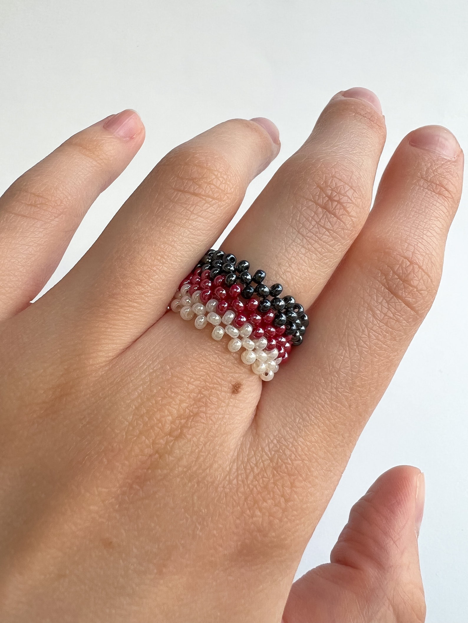 Beaded Colored Couple Rings Set - Etsy