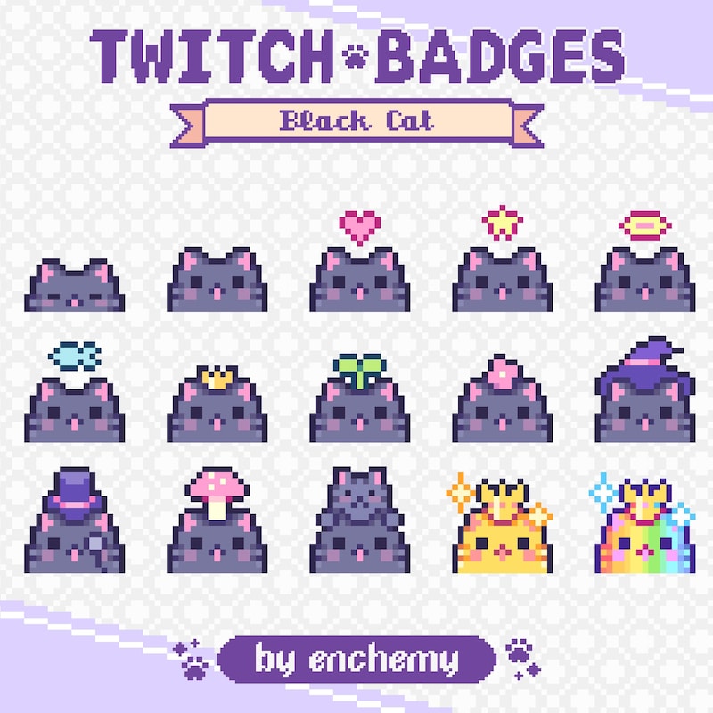 Twitch Cat Badges Pixel - Etsy