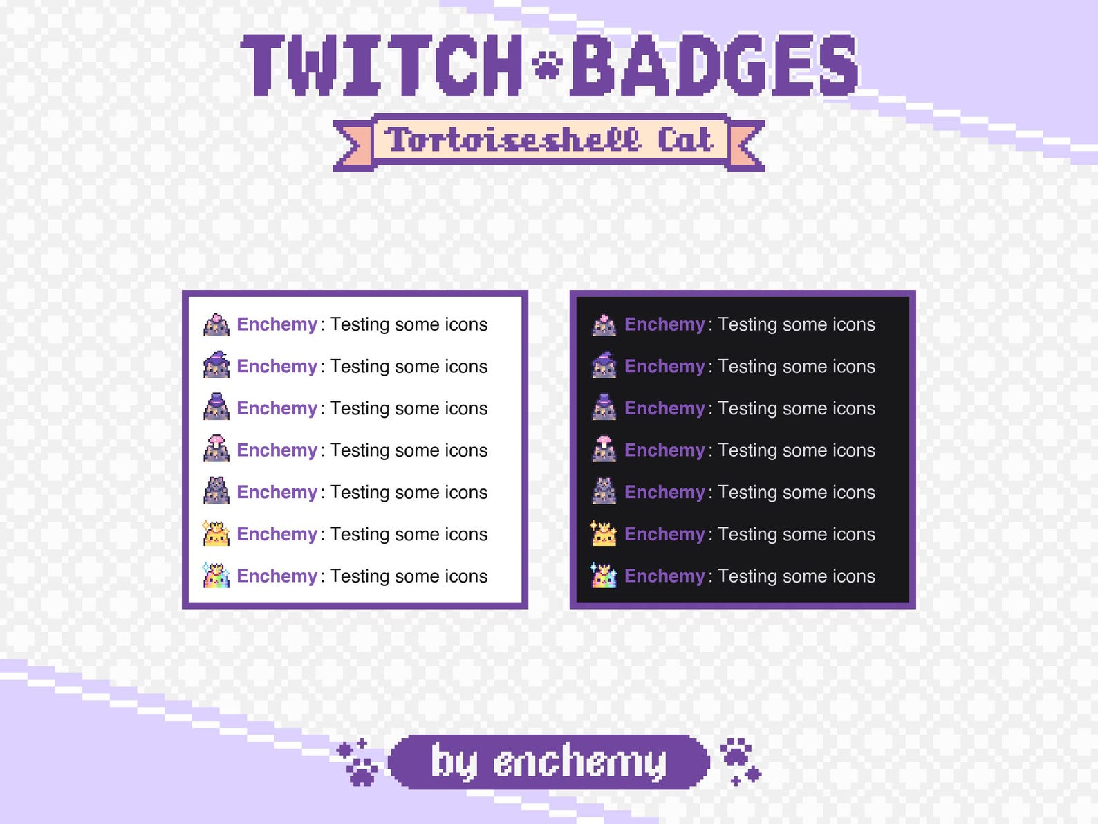 Tortoiseshell Cat Face Sub Badges for Twitch, Pixel Art Bit Badges ...