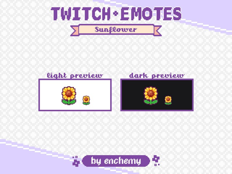 Sunflower Pixel Art Channel Point Icon for Twitch, Yellow Flower Emote ...