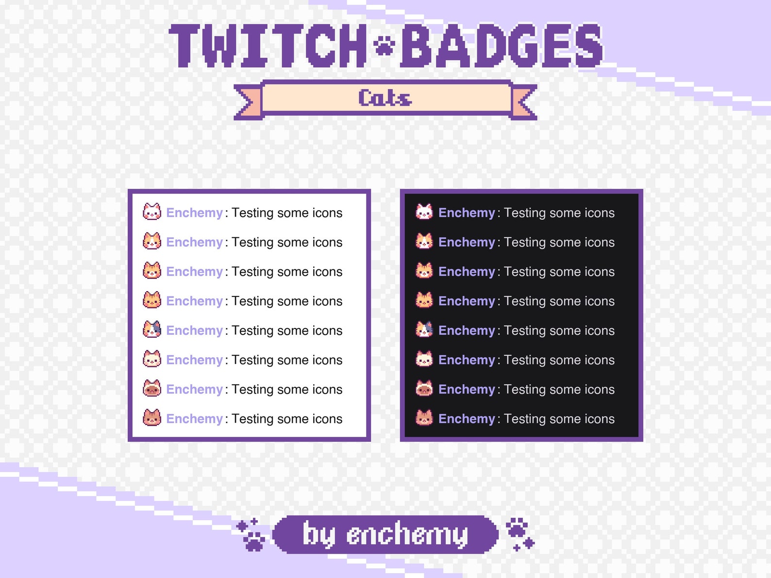 Cat Faces Pixel Art Sub/bit Badges for Twitch (digital Download) - Etsy