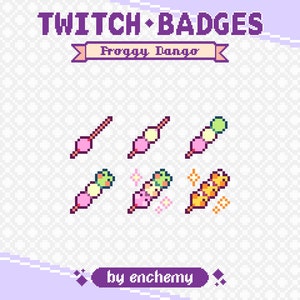 Frog Dango Sub Badges for Twitch, Kawaii Froggy Japanese Dumpling ...