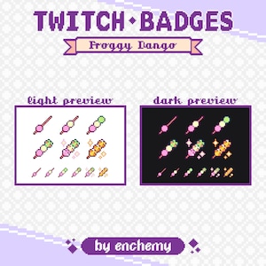 Frog Dango Sub Badges for Twitch, Kawaii Froggy Japanese Dumpling ...