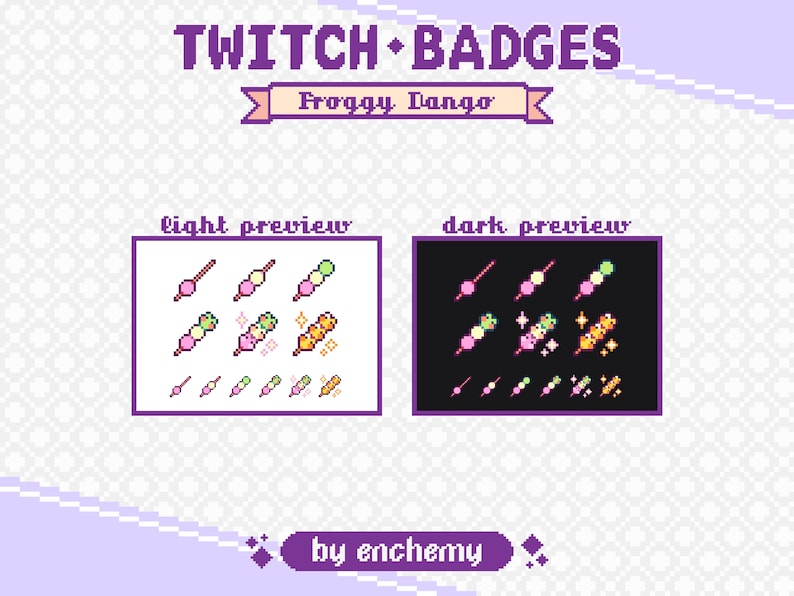 Frog Dango Sub Badges for Twitch, Kawaii Froggy Japanese Dumpling ...