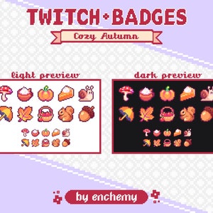 Cozy Autumn Sub Badges for Twitch Cute Fall Pixel Bit Badges - Etsy