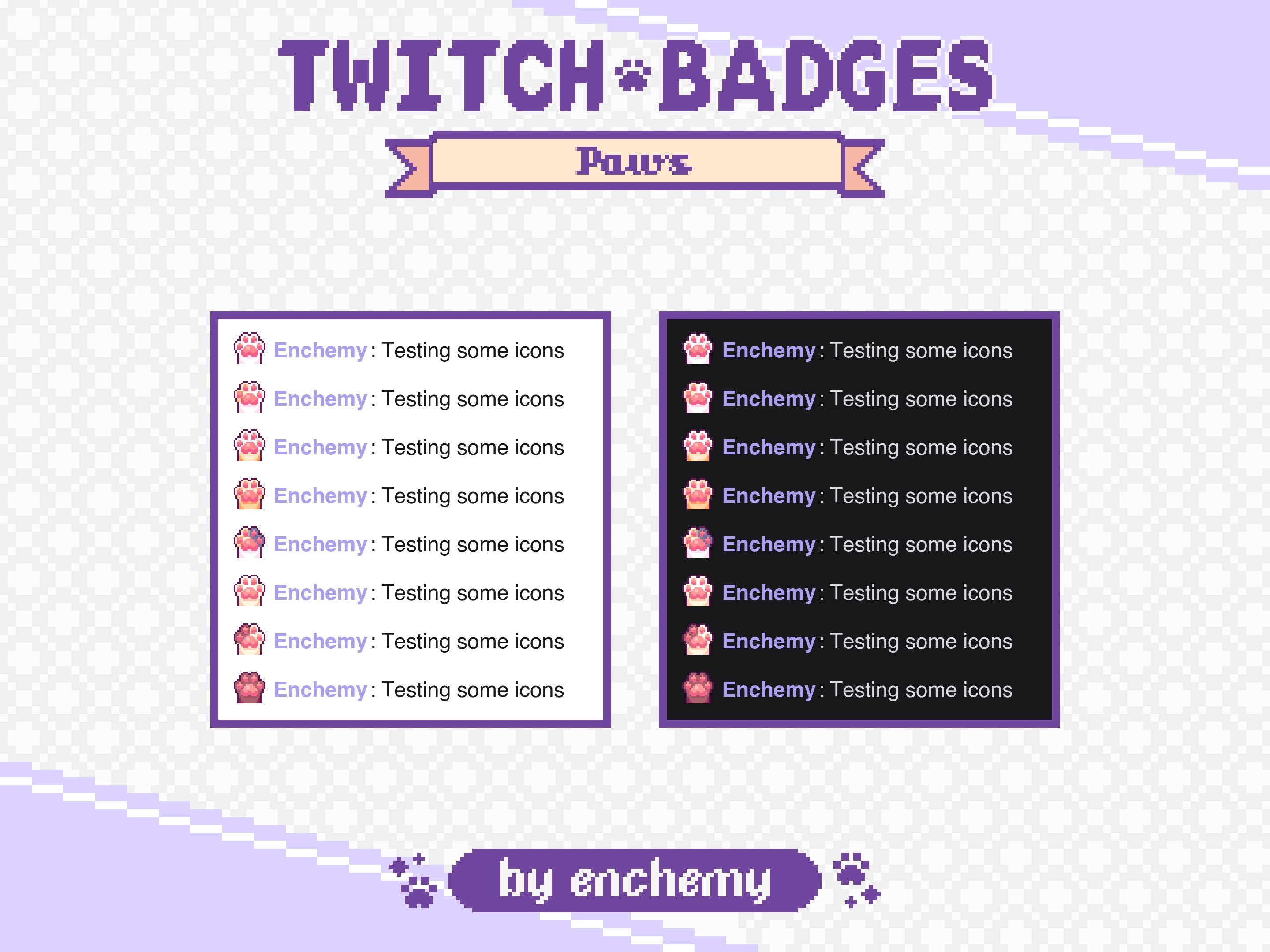 Cute Pet Paw Sub Badges for Twitch, Pixel Art Bit Badges, Kitty Toe ...