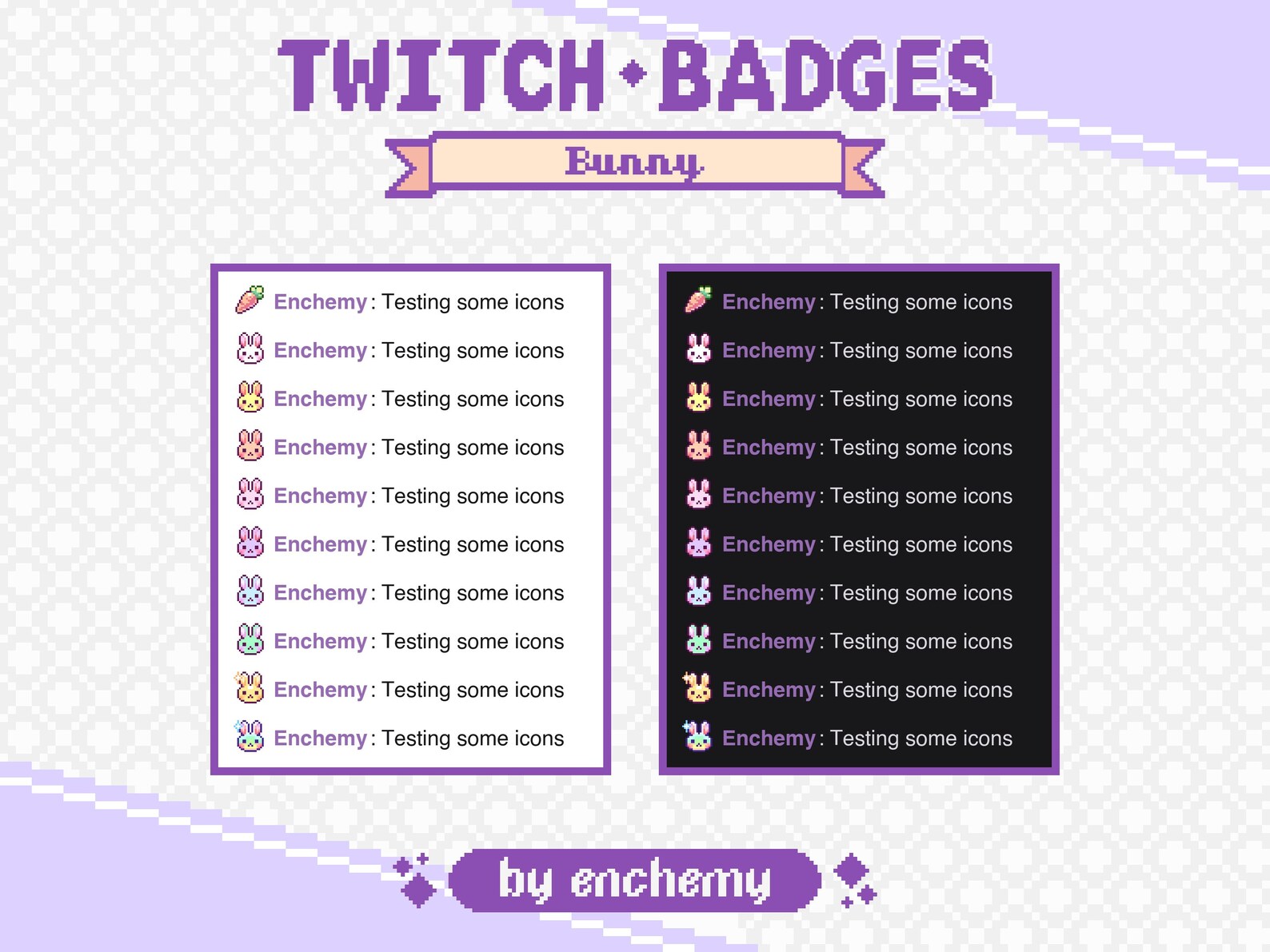 Pastel Bunny Face Sub Badges for Twitch, Cute Rabbit Pixel Art Bit ...