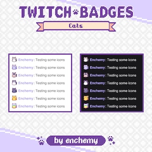Cat Sub Badges for Twitch, Pixel Art Bit Badges, Cute Kitty Cat, Kawaii ...