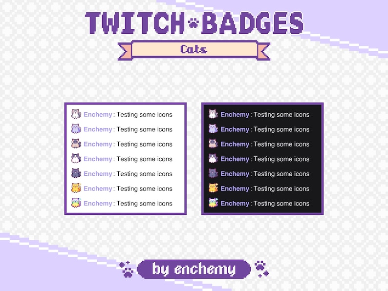 Cat Sub Badges for Twitch, Pixel Art Bit Badges, Cute Kitty Cat, Kawaii ...