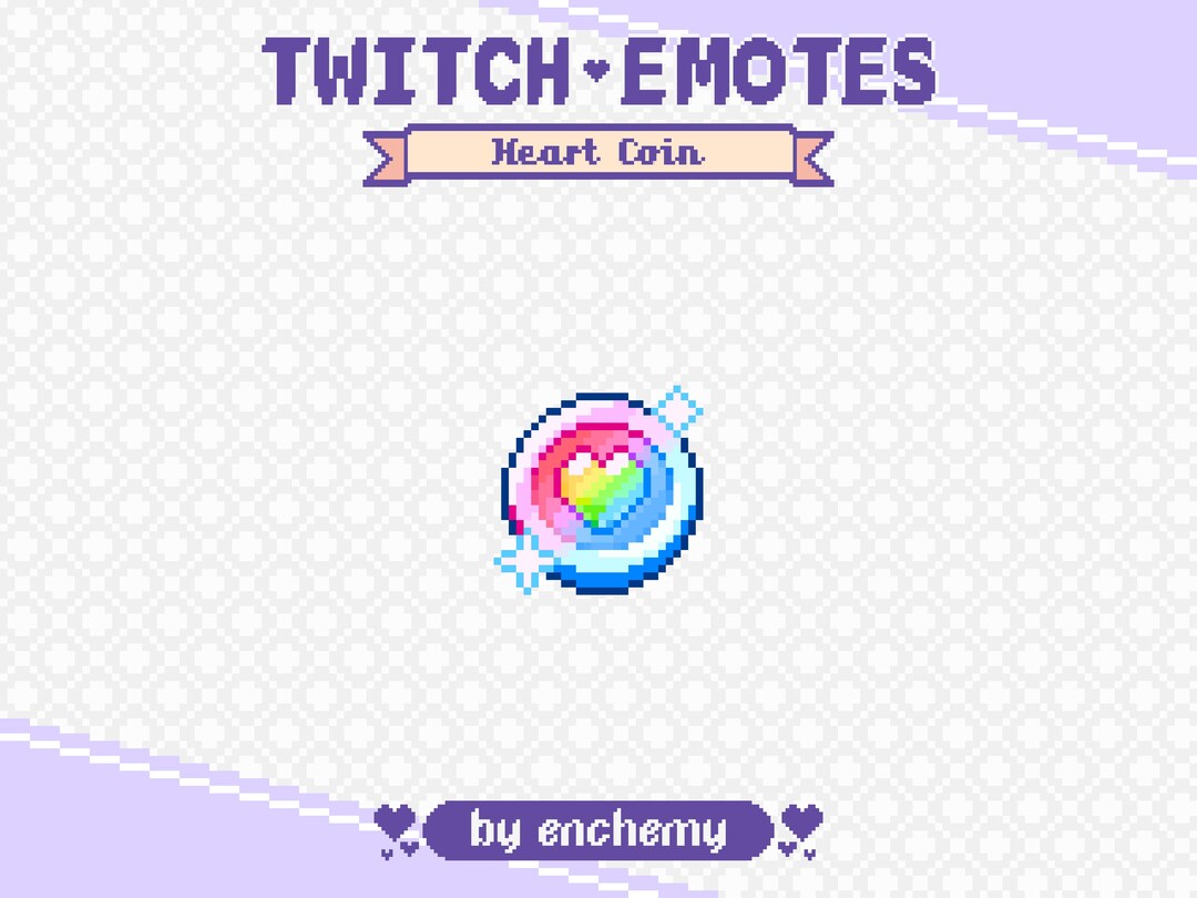 Rainbow Heart Coin Pixel Art Channel Point Icon for Twitch or Discord ...