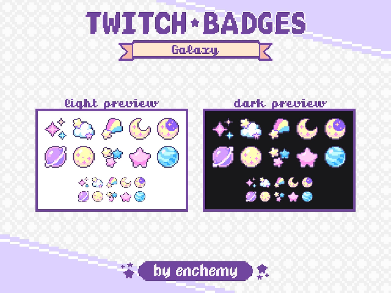 Galaxy Pixel Art Sub/bit Badges for Twitch (digital Download) - Etsy